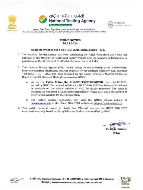 Neet Syllabus 2025 By Nta Exam Date And Pattern Pdf Instapdf