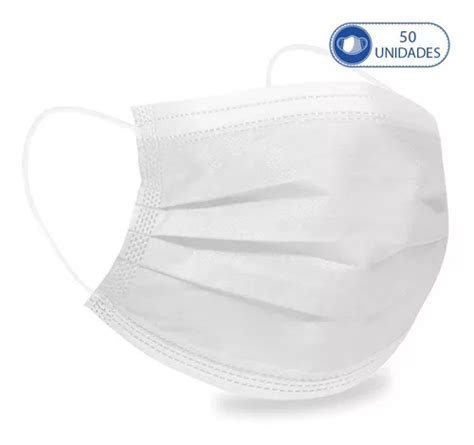 Kit De 50 Unidades De Mascarillas Quirúrgicas Desechables Color Blanco