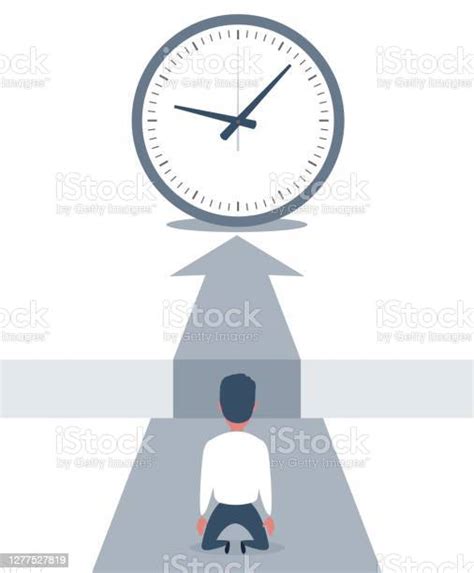 누락 된 마감일 나쁜 시간 관리의 개념 피곤하고 긴장되고 스트레스를 받은 남자의 현장 슬픈 사업가는 큰 시계와 방법에 큰 간격을