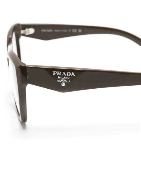 Prada Eyewear Cat Eye Glasses Brown Farfetch