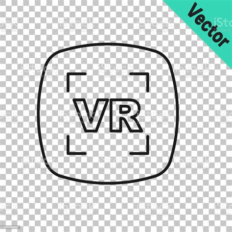 투명 한 배경에 격리 된 블랙 라인 가상 현실 아이콘 미래지향적인 Vr 헤드업 디스플레이 디자인 벡터 가상현실에 대한 스톡 벡터