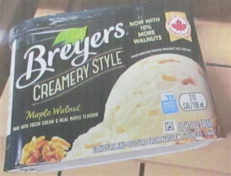 Frozen Breyers Creamery Style Maple Walnut Ice Cream 166 L