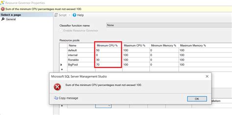 Sql Server Resource Governor And Resource Pool Cpu Utilization