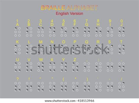 Dot Code Braille Alphabet Number Punctuation เวกเตอร์สต็อก ปลอดค่า