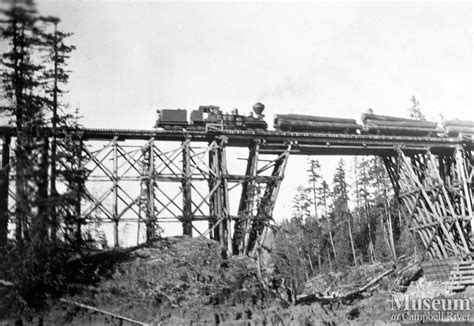 Locomotive On Logging Railroad Trestle Campbell River Museum Online