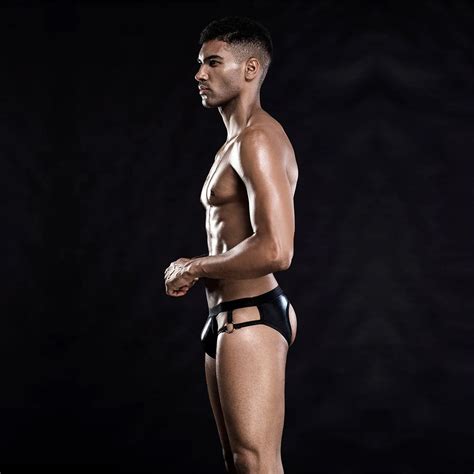 Black Latex Crotchless Panties Sexy Gay Men Underwear