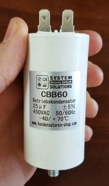 CONDENSATEUR DE FONCTIONNEMENT CONDENSATEUR moteur 25uF μF CBB60 450V