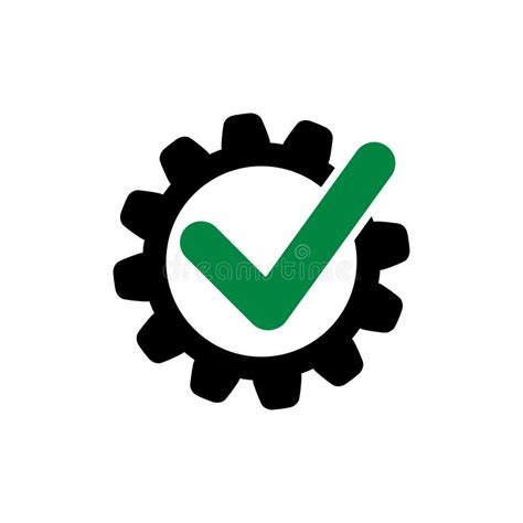 Cog Check Icon Check Mark In Gear Stock Illustration Illustration Of