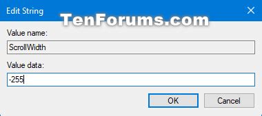 Change Size Of Scroll Bars In Windows 10 Tutorials