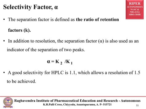 Factors Affecting Resolution In Hplc Pptx