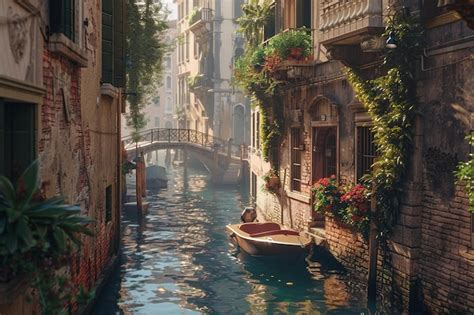 Premium Photo A Tranquil Canal In Venice Italy