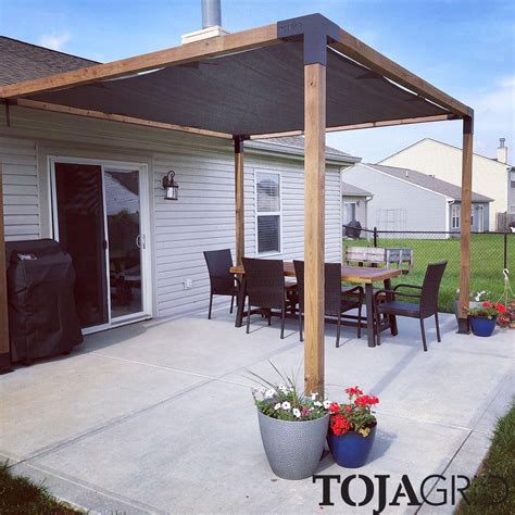Pergola Kit With Shade Sail For 4x4 Wood Posts Backyard Shade Patio