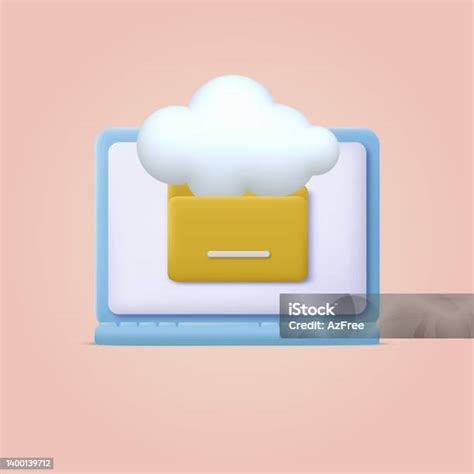 3d Cloud Storage Folder Icon Vector Stock Illustration Download Image