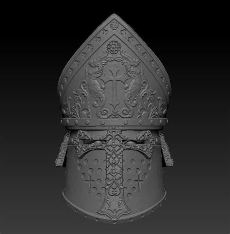 Bishop Crowned Helmet Plus Separate Eyes Plug 3d Custom Parts