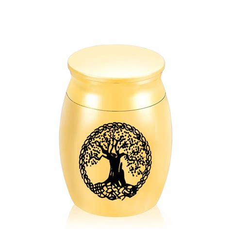 Mini urnes de crémation gravées en forme d arbre de vie en alliage d