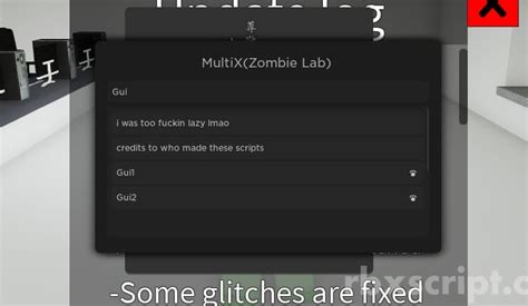 Zombie Lab Get Cure Infinity Ammo Remove Doors Scripts Rbxscript
