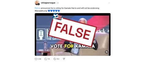 Pence Hasnt Endorsed Harris Contrary To Edited Video On Social Media