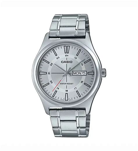 Casio MTP V006D 7c Men S Stainless Steel Easy Reader White Dial Day