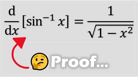 Derivative Arcsin X Proof Youtube
