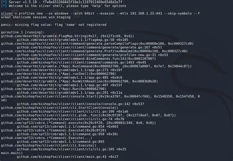 Sliver Crash On Profile Generation · Issue 750 · Bishopfoxsliver · Github