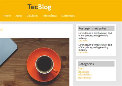 Github Elisalissandraprojeto Tecblog Projeto Feito Em Html5 E Css3