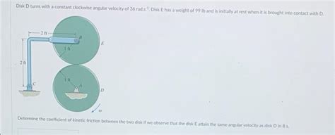 Solved Disk D Turns With A Constant Clockwise Angular