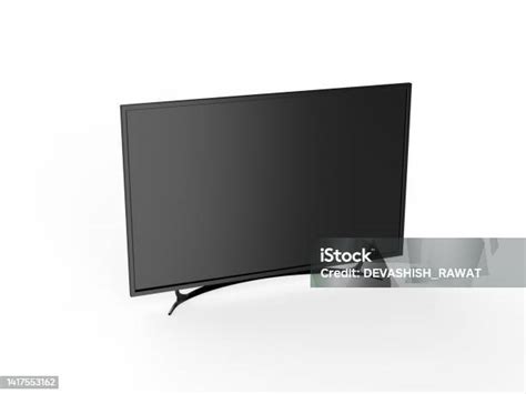 4k Tv 평면 스크린 Lcd 또는 Oled 모형 블랙 고화질 은 고립 된 흰색 배경에 플라즈마 텔레비전을 주도 3d 일러스트