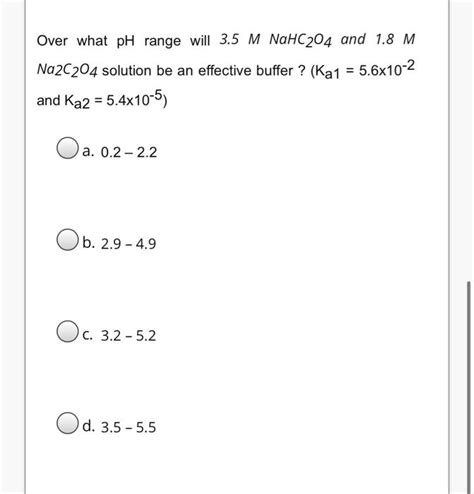Solved Question 1 What Is The Buffer Range For The