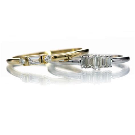 Accented Baguette Diamond Stacking Promise Or Anniversary Ring Nodeform