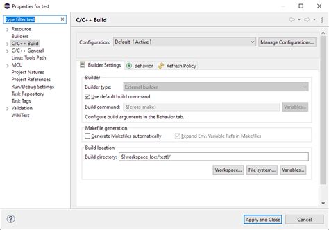 Makefile Projects Do Not Inherit Global Crossmake Setting · Issue 493 · Eclipse Embed Cdt