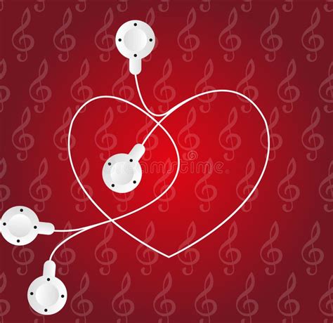 Corazón Que Escucha La Música Ilustración Del Vector Ilustración De Belleza Auriculares 14653639