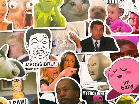 Pack Of 50 Meme Stickers Memes Sticker Pack Waterproof Sticker Bundle