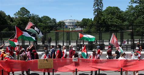 هزاران معترض حامی فلسطین در اطراف کاخ سفید تجمع اعتراضی برگزار کردند