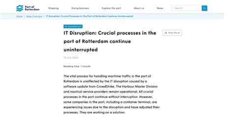 Crowdstrike Outage And Hodeidah Attack The Supply Chain Is Quickly Disrupted