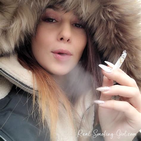 Sexy Smoking Girl In A Parka Real Smoking Official