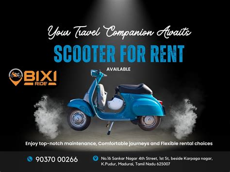 Scooter Rental Services In K Pudur Madurai By Bixi Ride Jun 2024