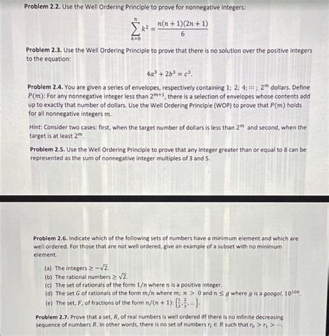 Solved Problem 22 Use The Well Ordering Principle To Prove