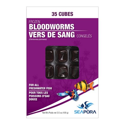 Bloodworm Congelé En Cube 35oz Seapora Québec Cichlidés