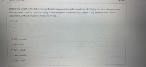 Solved Determine Whether The Following Symbolized