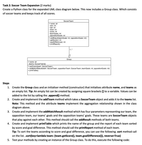Solved Task 2 Soccer Team Expansion 2 Marks Create A Chegg