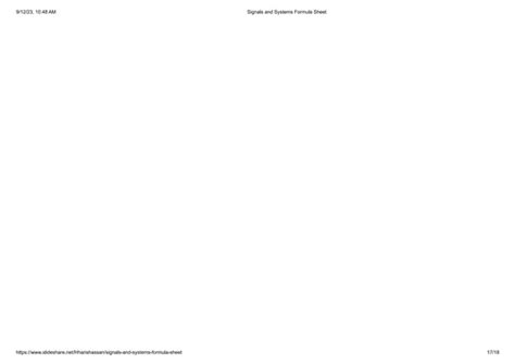 Dsp Formula Sheet Pdf