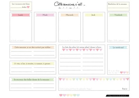 Planning semaine gratuit à imprimer plannings PDF au format A