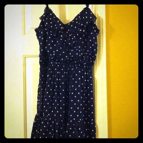 Cute Navy Blue Polka Dot Dress Hollister Dresses