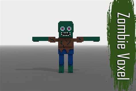 3d Model Zombie Voxel Vr Ar Low Poly Cgtrader
