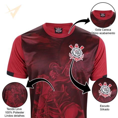 Camisa Corinthians São Jorge Saint Bordo Masculina Vestiário Sport Club