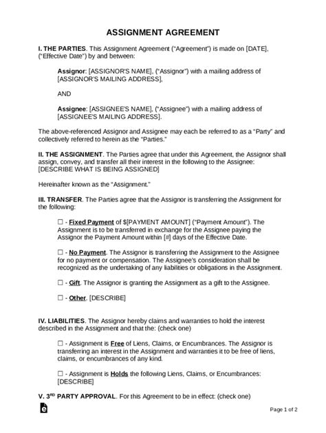 Free Patent Assignment Agreement Template For Microsoft Word Doc Template Pdffiller