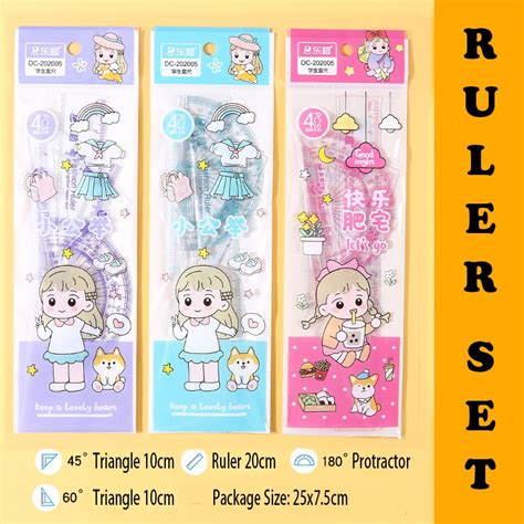 Philippines No1 Straighttriangularprotractor Ruler Set Shopee Philippines