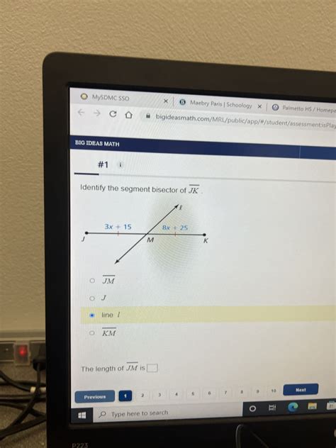 answered identify the segment bisector of jk j… bartleby