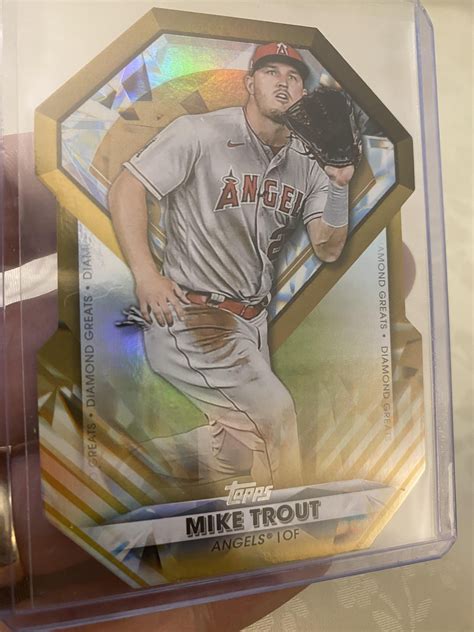 Mike Trout 2022 Diamond Greats Die Cut Gold 75 R Baseballcards