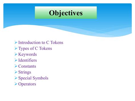 C Tokens Pptx Programming Languages Computing
